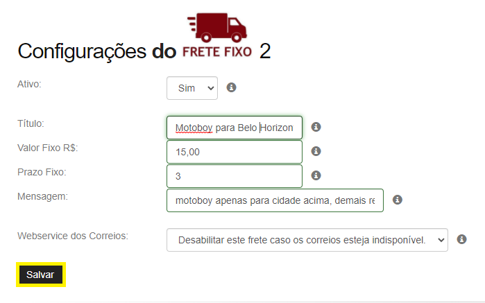 CONFIGURAÇÕES DO FRETE - Tutorial Completo – Comitê Web